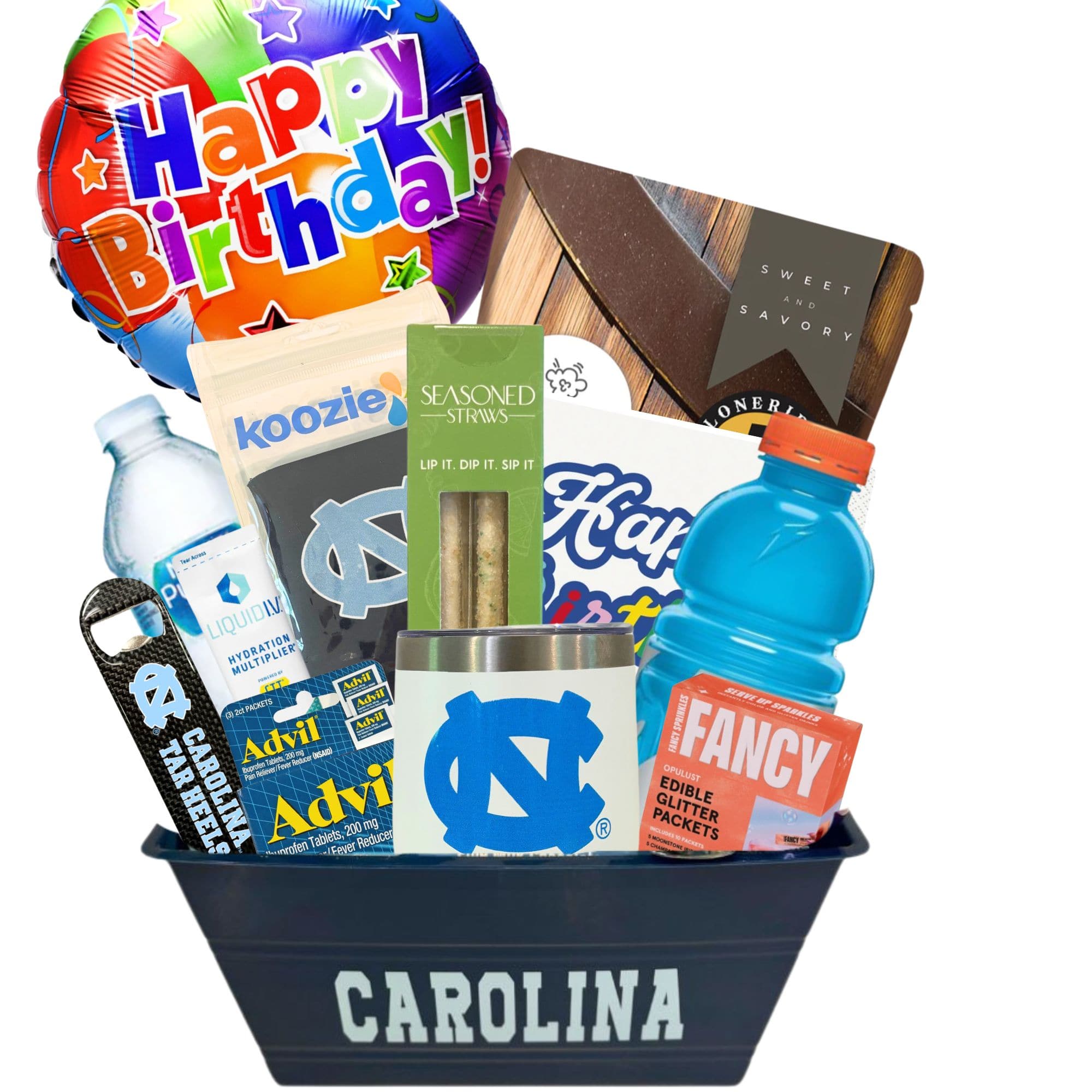 Tar Heel 21st Birthday Basket– Celebrate with UNC-Themed Essentials ...